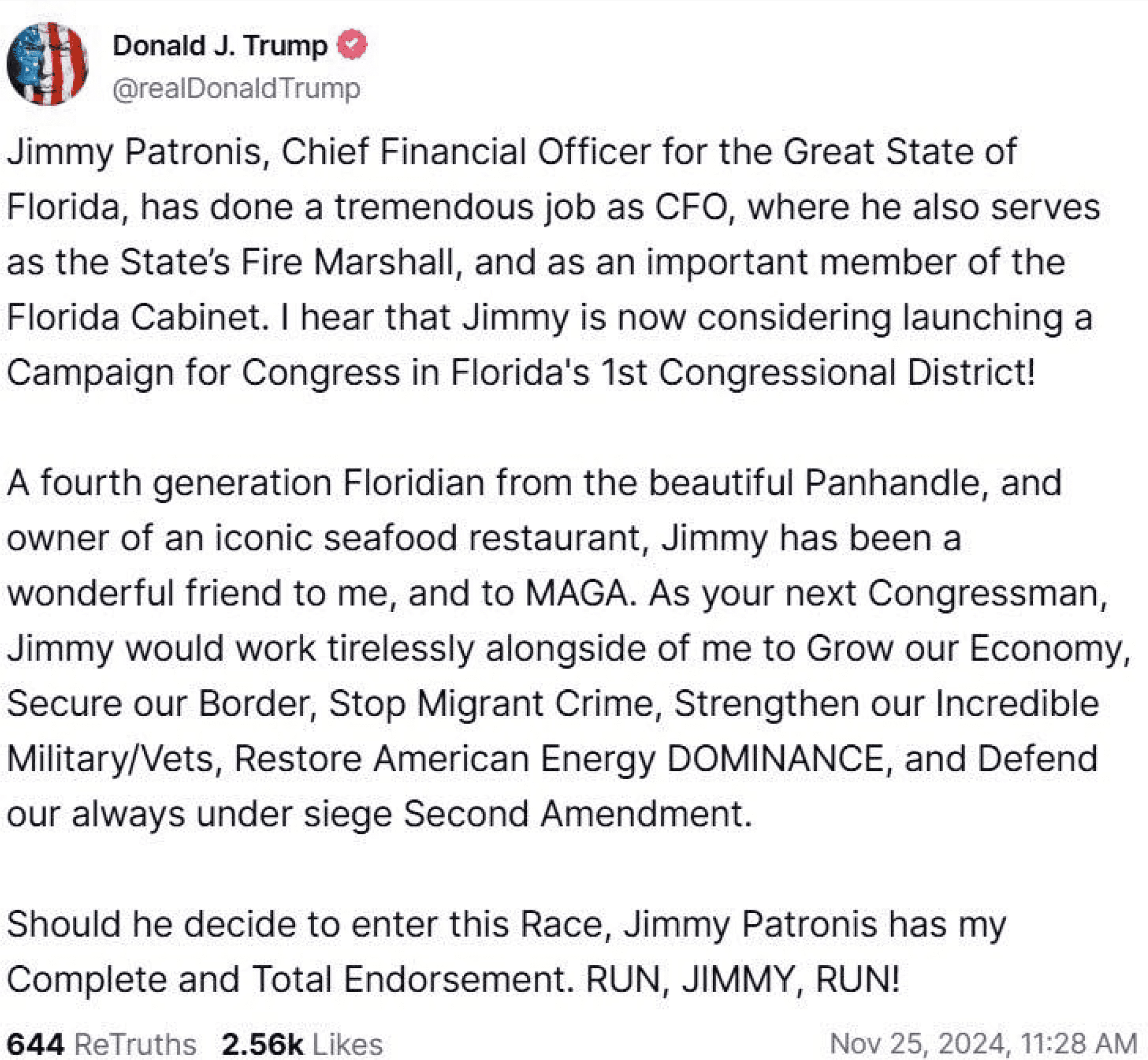 HOME - Jimmy Patronis for Congress